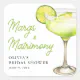 Modern Margs & Matrimony Cocktail Bridal Shower Square Sticker | Zazzle