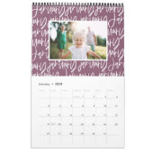 Modern marker pen photo script rainbow calendar | Zazzle