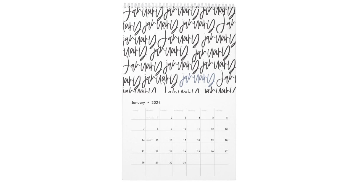 Modern marker pen script calendar | Zazzle