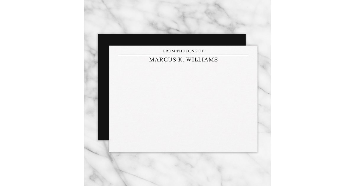 Modern Masculine Black and White Note Card | Zazzle