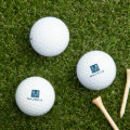 Modern masculine monogram dark blue square golf balls | Zazzle