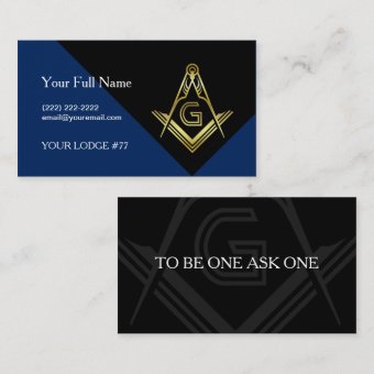 Modern Masonic Business Cards, Custom Freemasonry Business Card | Zazzle