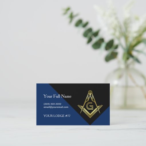 Modern Masonic Business Cards, Custom Freemasonry Business Card | Zazzle