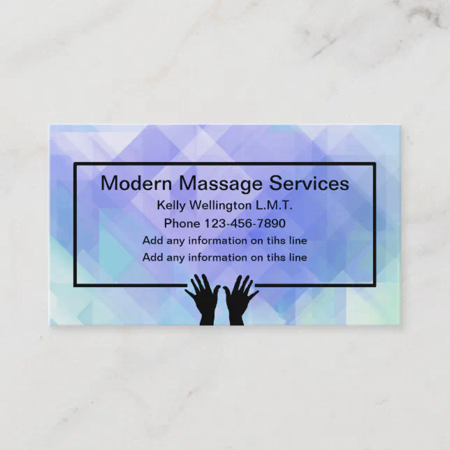 Modern Massage Services Business Card | Zazzle