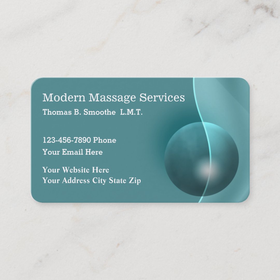 Modern Massage Services Businesscards Business Card | Zazzle