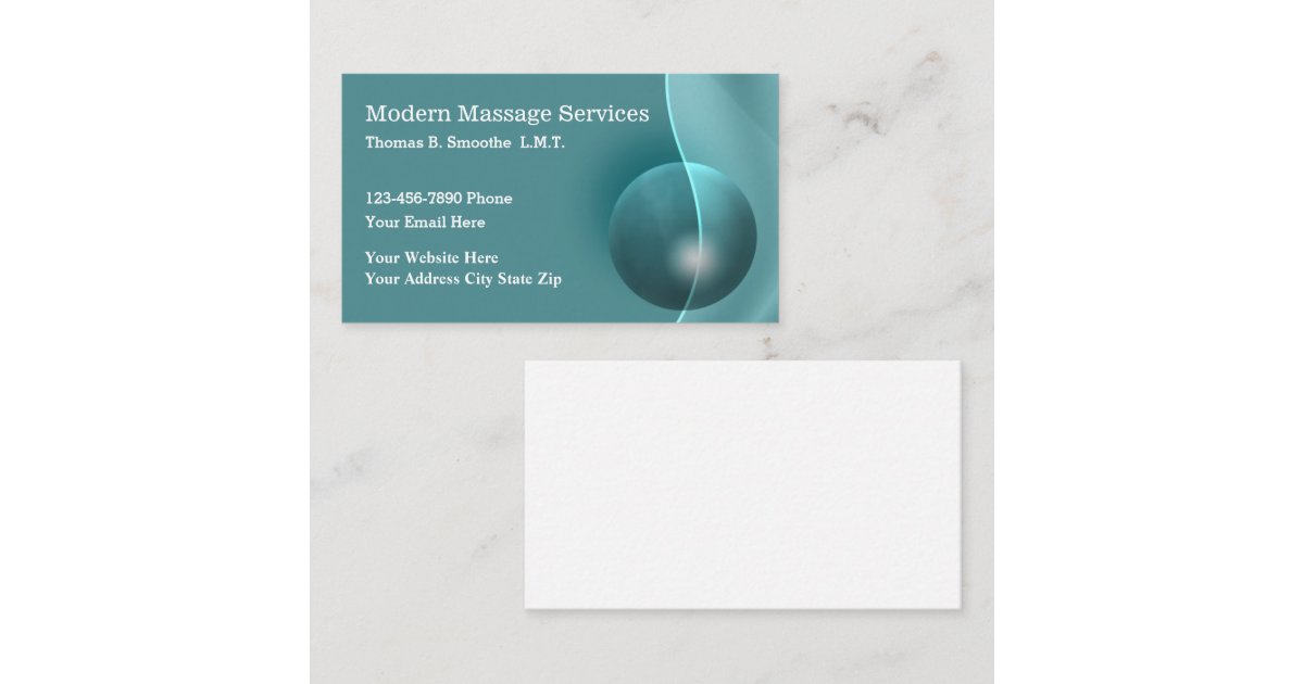 Modern Massage Services Businesscards Business Card | Zazzle