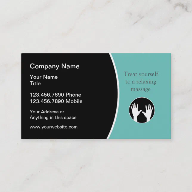 Modern Massage Therapy Theme Business Card | Zazzle