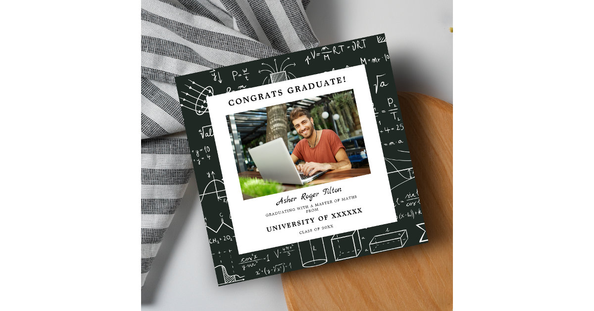 Modern Mathematics Background Elements Graduation Invitation | Zazzle