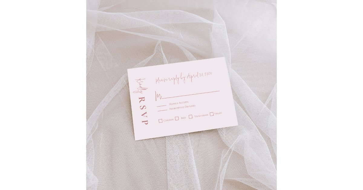 Modern Mauve RSVP Card | Zazzle