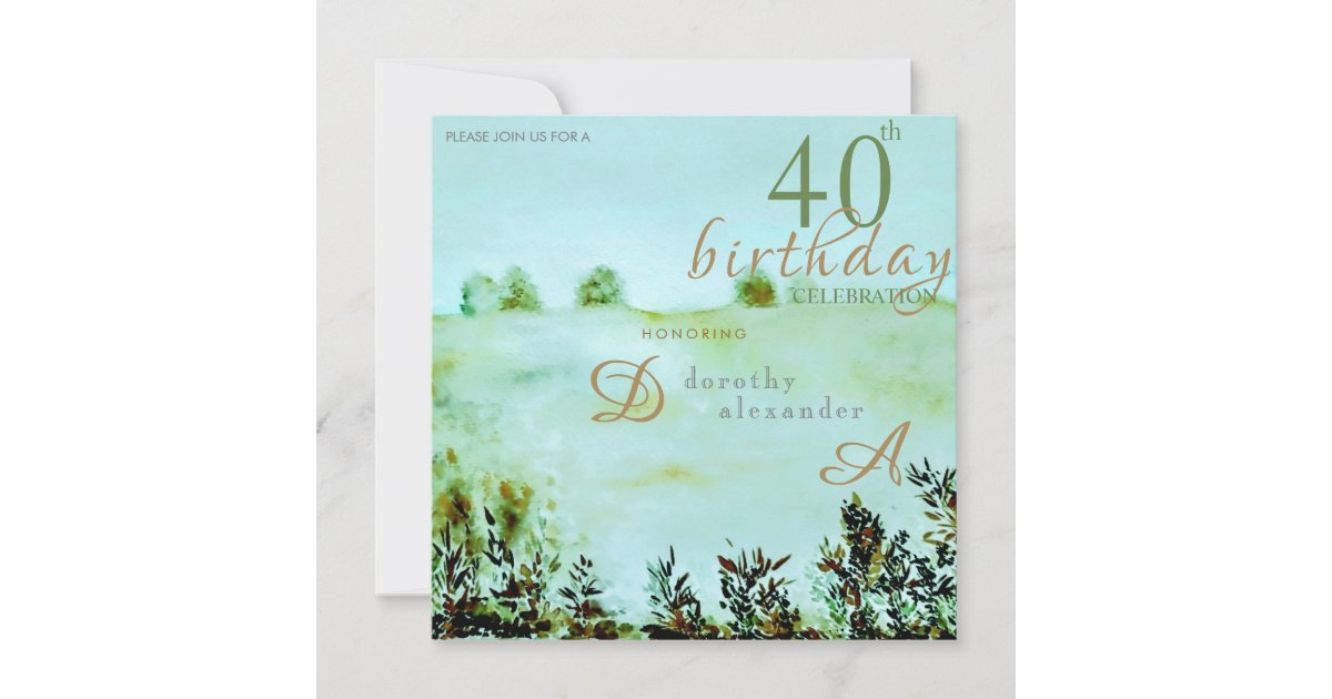 Modern Meadow Country Seaside Landscape Birthday Invitation | Zazzle