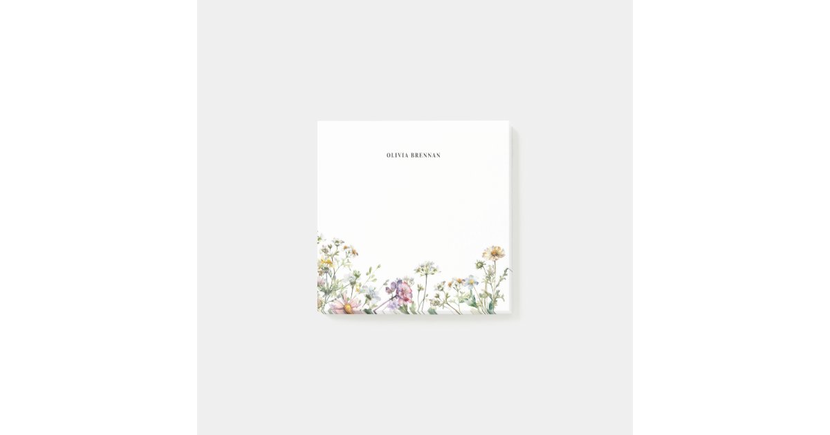 Modern Meadow Wildflowers delicate design Post-it Notes | Zazzle