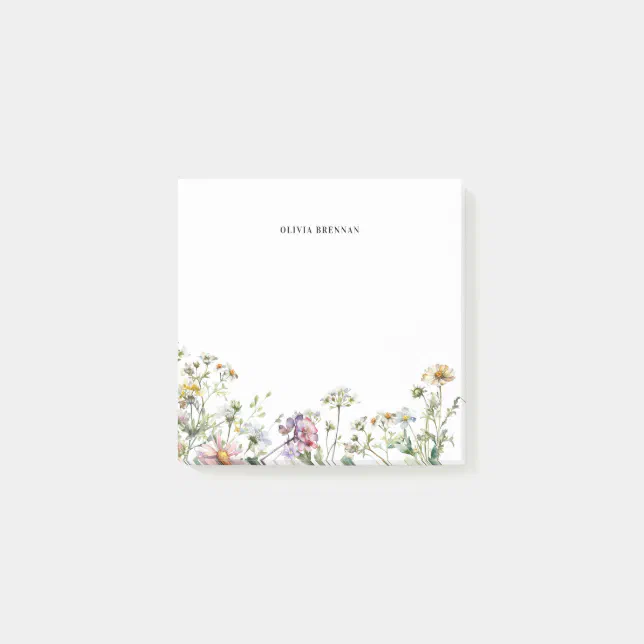 Modern Meadow Wildflowers delicate design Post-it Notes | Zazzle