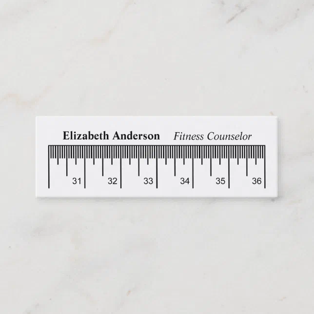 Modern Measuring Tape Fitness Counselor Mini Business Card | Zazzle