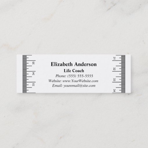 Modern Measuring Tape Fitness Counselor Mini Business Card | Zazzle