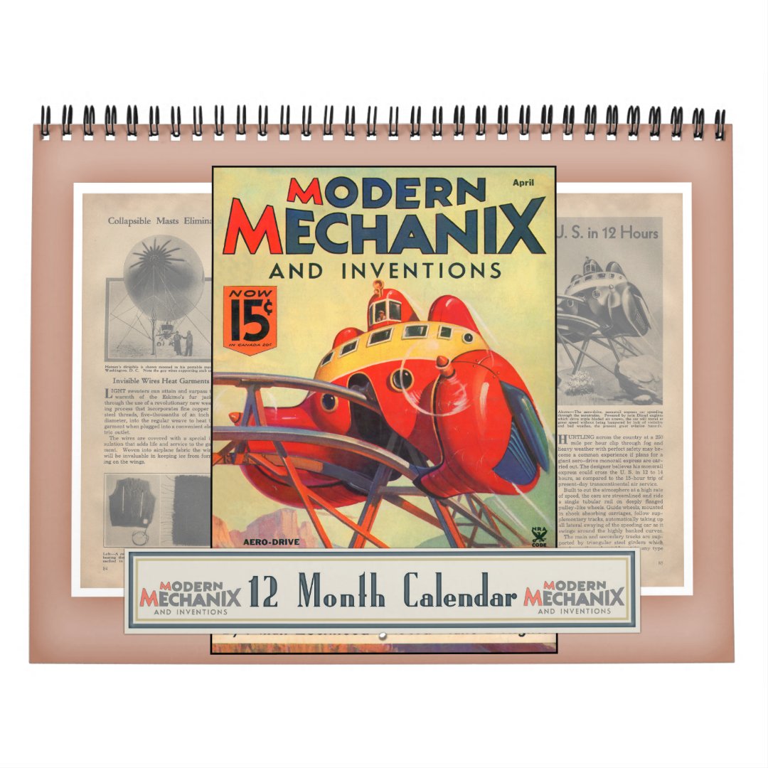 Modern Mechanix & Inventions Calendar | Zazzle