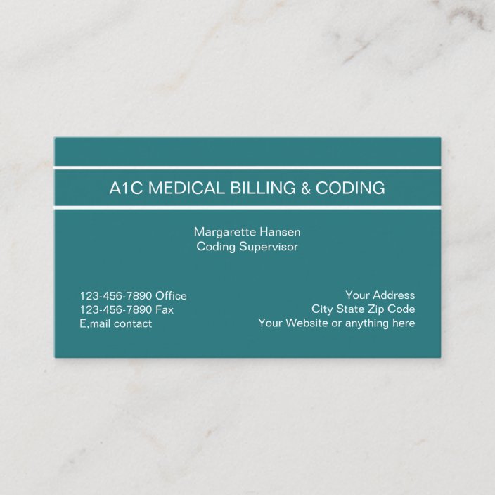 Modern Medical Billing And Coding Business Card | Zazzle.com