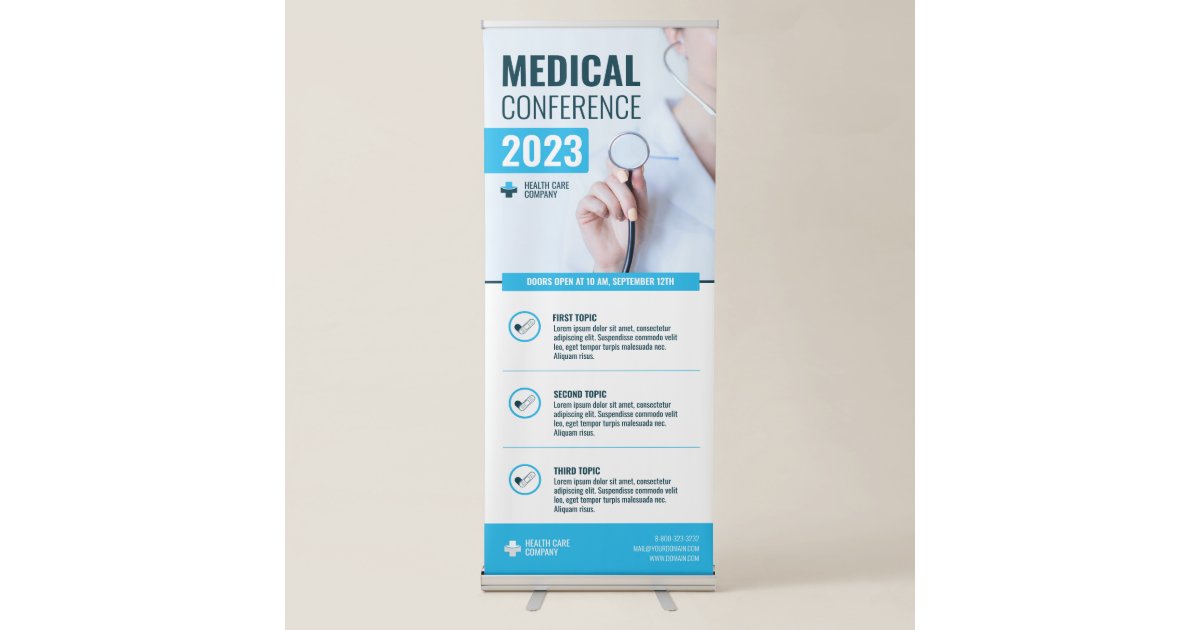 Modern Medical Conference Health Care Convention Retractable Banner ...