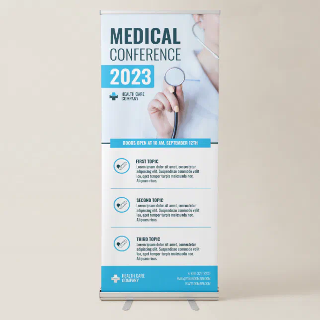 Modern Medical Conference Health Care Convention Retractable Banner ...
