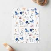 Modern Medical Doctor Nurse Pattern Note Card | Zazzle