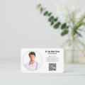 Modern Medical Doctor Photo QR Code Minimalist ‍ Business Card | Zazzle