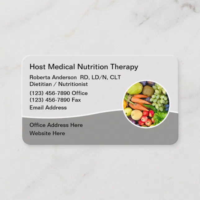 Modern Medical Nutritional Therapy Business Card | Zazzle