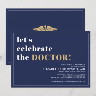Modern Medical School Grad Doctor Graduation Party Invitation | Zazzle