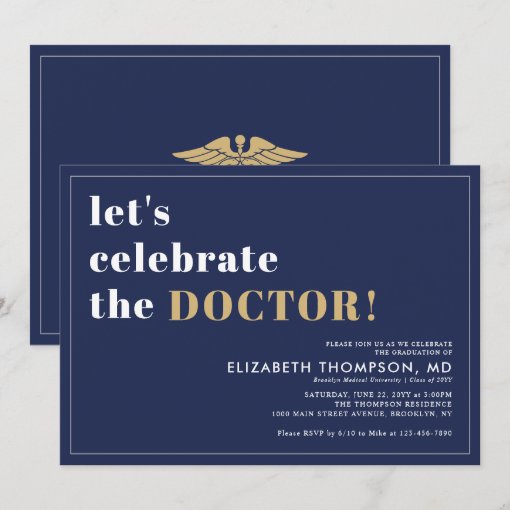 Modern Medical School Grad Doctor Graduation Party Invitation | Zazzle