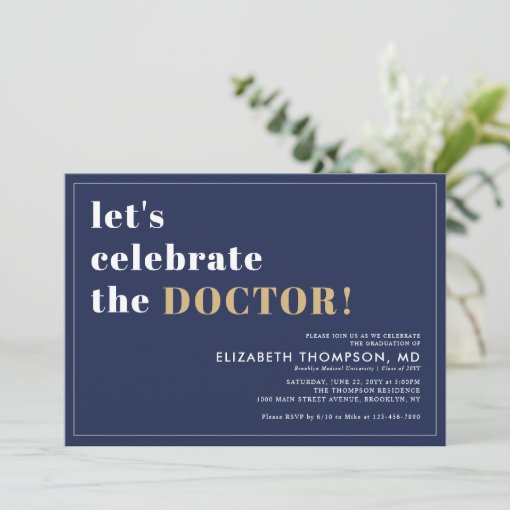 Modern Medical School Grad Doctor Graduation Party Invitation | Zazzle