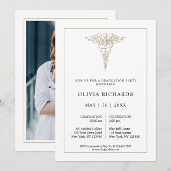 Modern Medical School Graduation Party Invitation | Zazzle