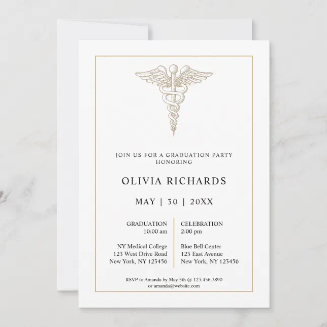 Modern Medical School Graduation Party Invitation | Zazzle
