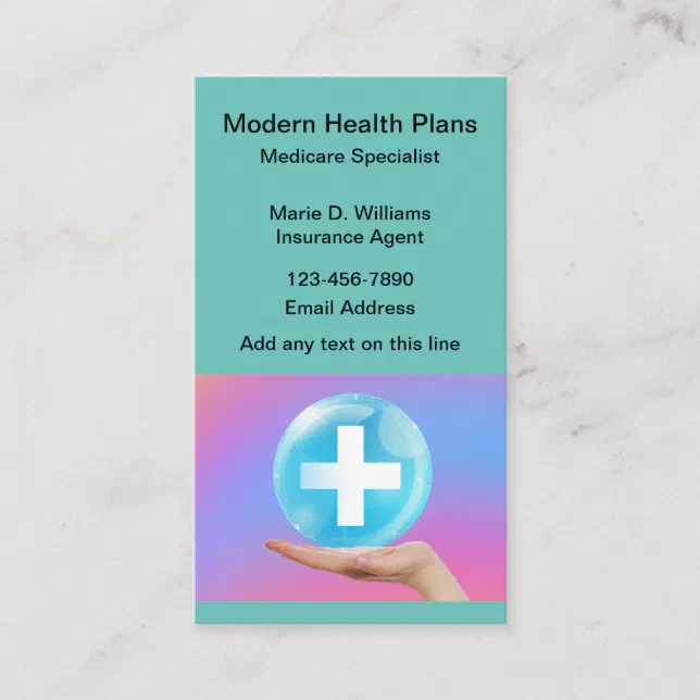 Modern Medicare Insurance Agent Business Cards | Zazzle