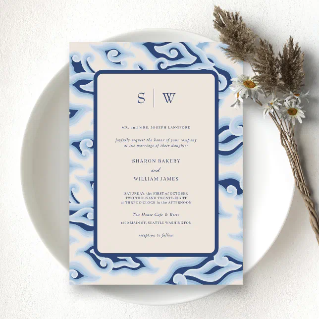 Modern Meets Tradition: Vintage Batik Wedding Invitation | Zazzle