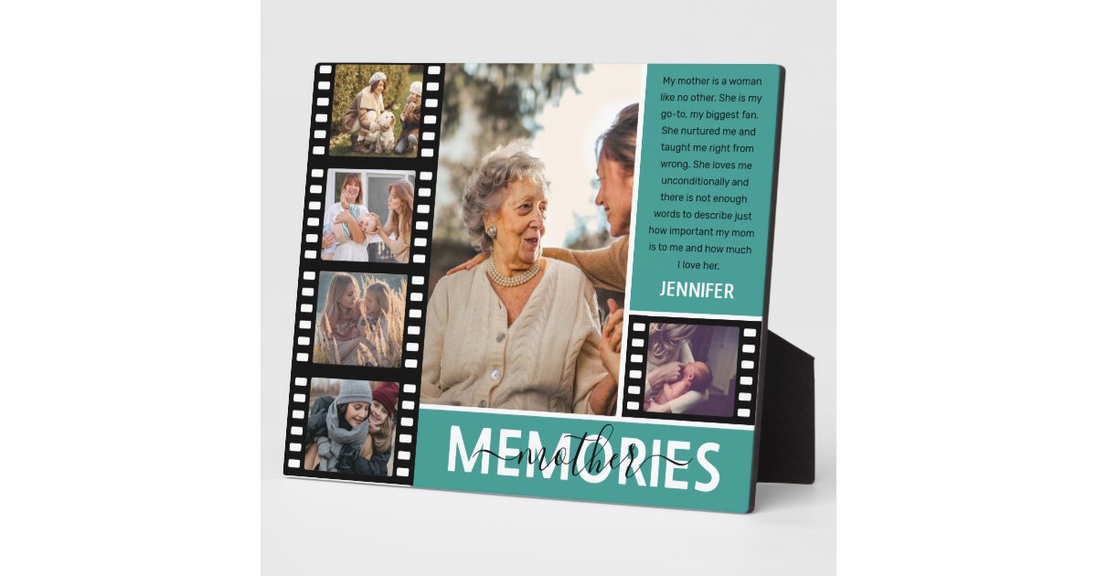 Modern Memories Photo Collage & Message Mom Plaque | Zazzle