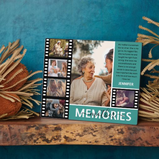 Modern Memories Photo Collage & Message Mom Plaque | Zazzle