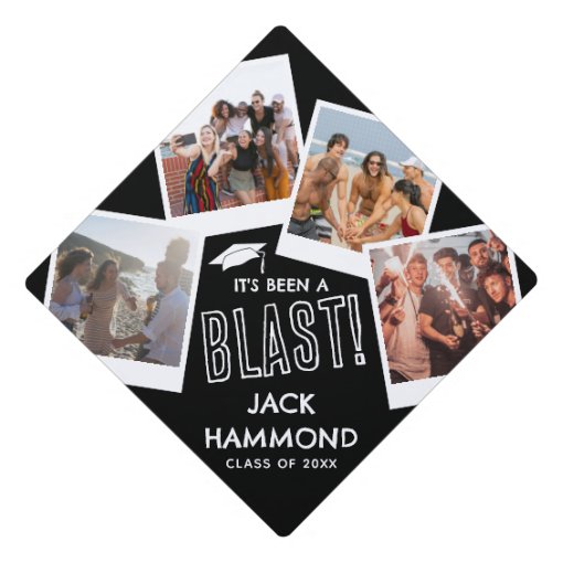Modern Memory Photo Collage Graduate Graduation Cap Topper | Zazzle