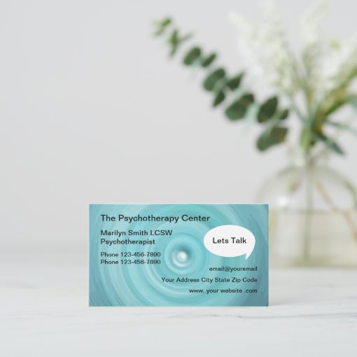 Modern Mental Health Psychotherapy Business Card | Zazzle