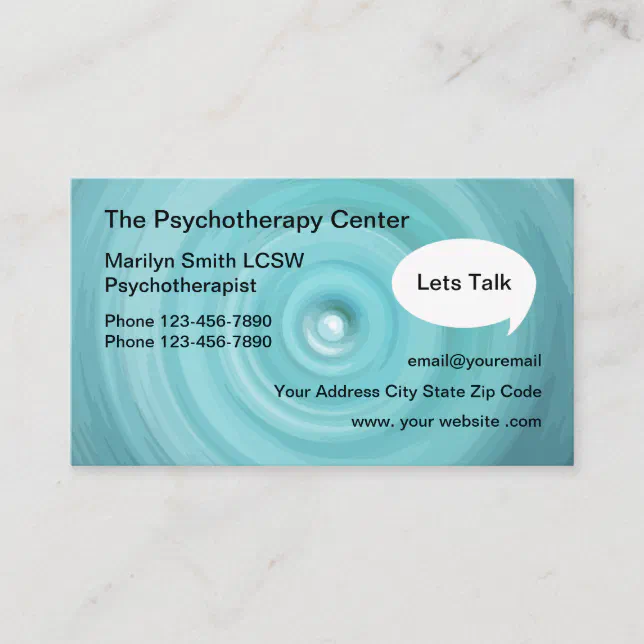Modern Mental Health Psychotherapy Business Card | Zazzle