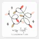 Modern Merry and Bright Christmas Lights Holiday Square Sticker | Zazzle