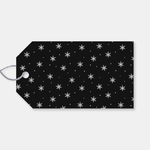 Modern Merry Christmas Black Gift Tags | Zazzle