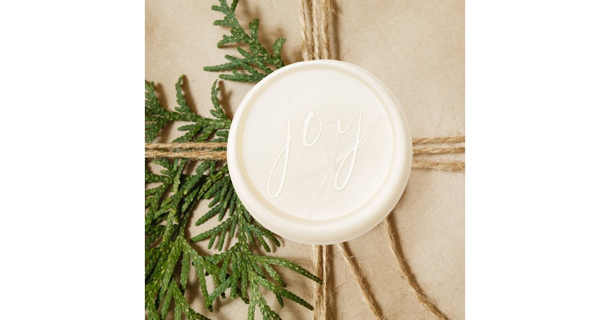 Modern Merry Christmas Joy Wax Seal Stamp | Zazzle