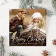 Modern Merry Christmas One PHOTO Greeting Simple Holiday Card | Zazzle