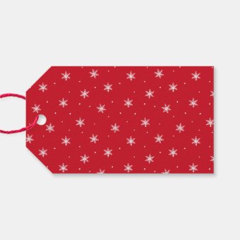 Modern Merry Christmas Red Gift Tags | Zazzle
