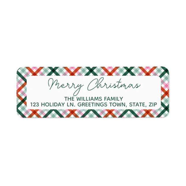 Modern Merry Christmas Return Address Label | Zazzle