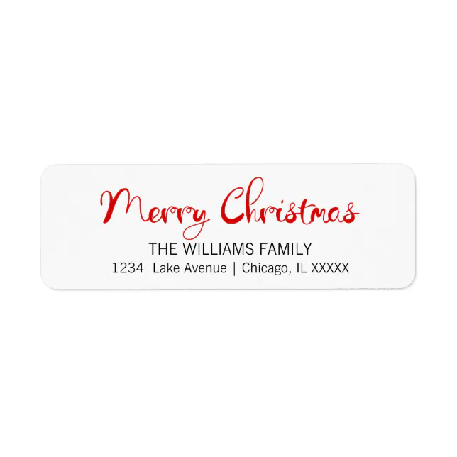 Modern Merry Christmas Return Address Labels | Zazzle
