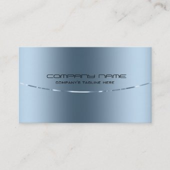 Modern Metallic Blue Stainless Steel Look Business Card | Zazzle