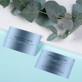 Modern Metallic Blue Stainless Steel Look Business Card | Zazzle