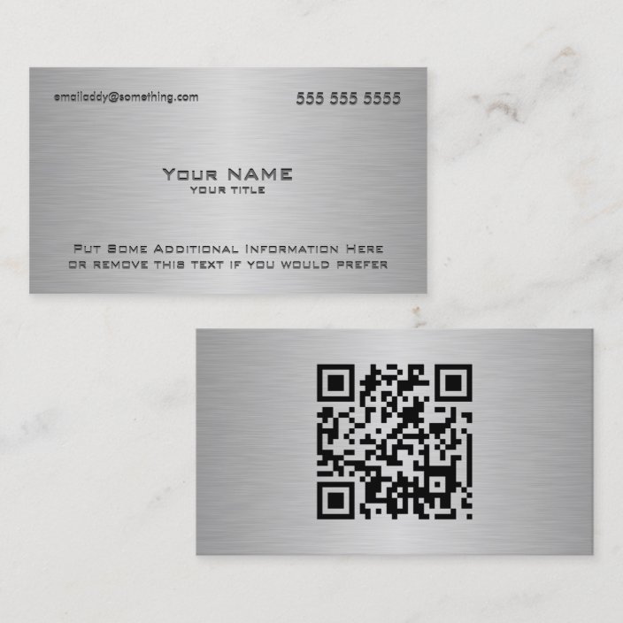 Modern Metallic Custom QR Code Business Card | Zazzle.com