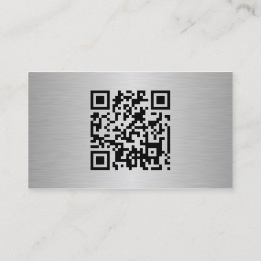 Modern Metallic Custom QR Code Business Card | Zazzle