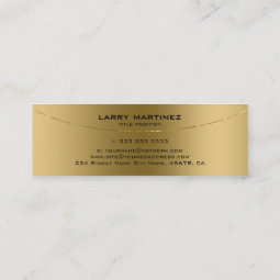 Modern Metallic Faux Gold Stainless Steel Look Bus Mini Business Card ...