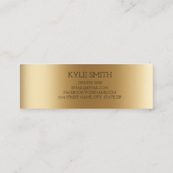 Modern Metallic Gold Profile Card | Zazzle